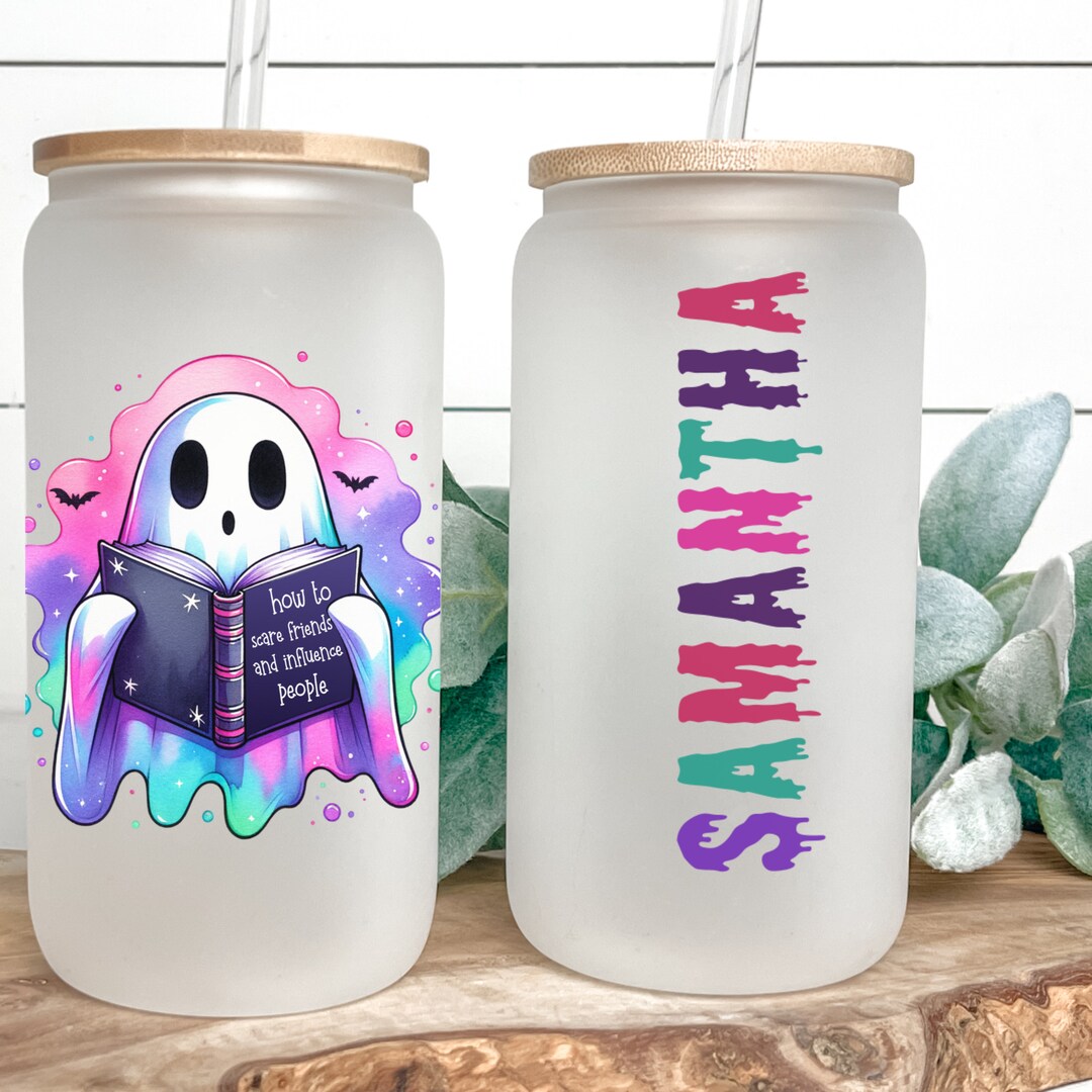 Personalized Ghost Ice Coffee Cup, Custom Ghost Glass, Funny Ghost ...