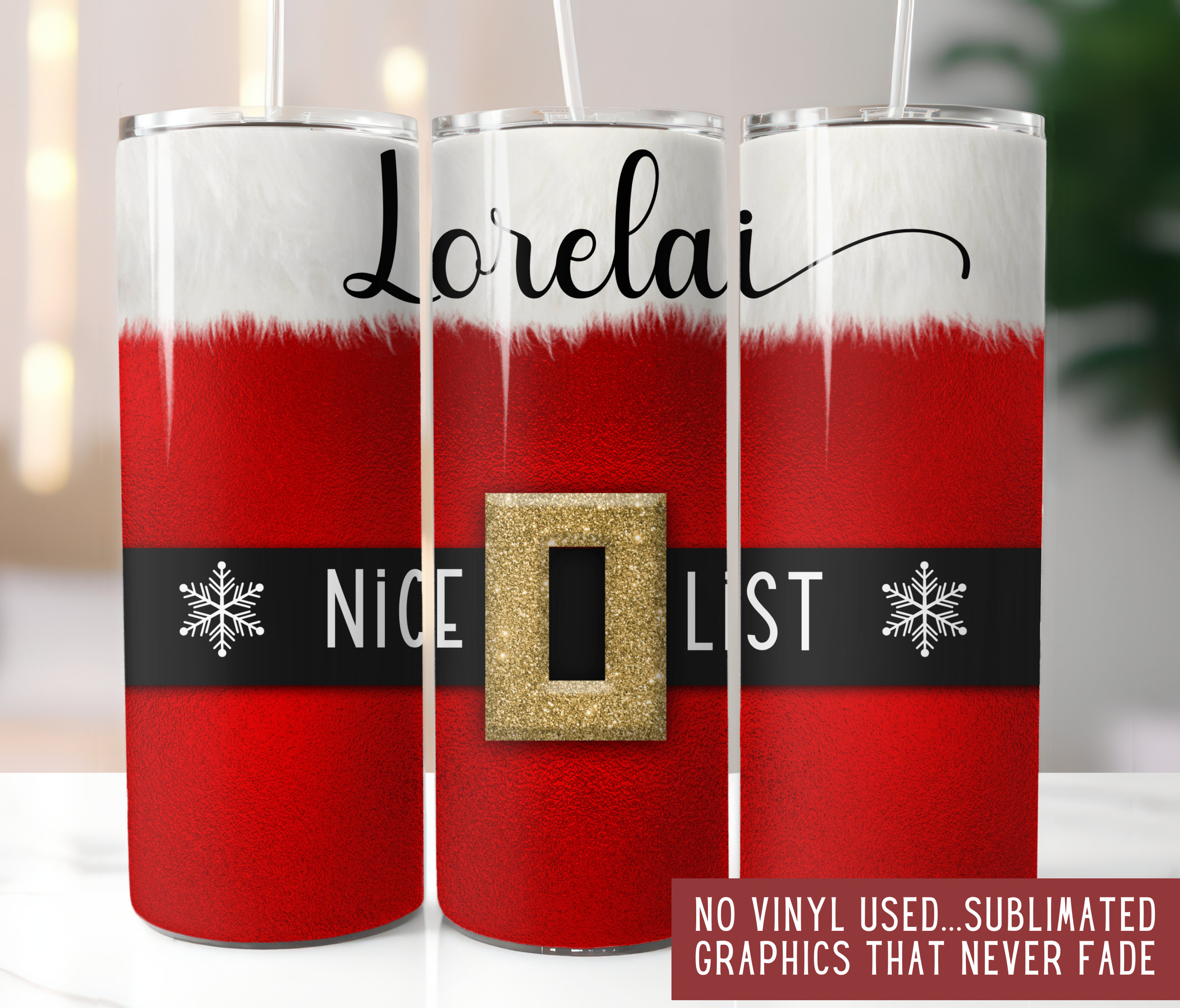 Personalized Christmas Tumbler, Personalized Santa Travel Mug, Winter ...