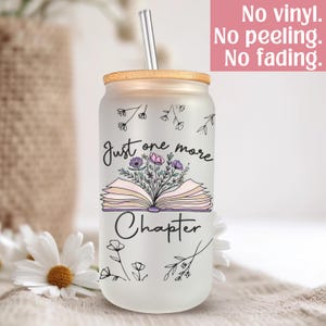 Book Lover Iced Coffee Cup With Lid and Straw, Book Lover Glass Cup ...
