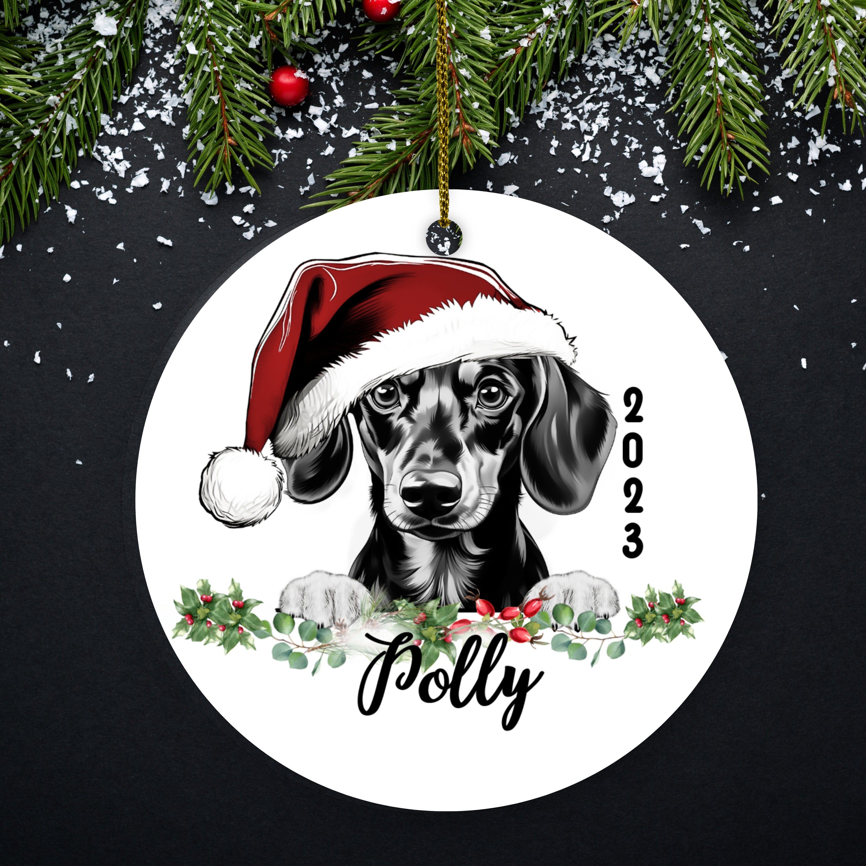 Personalized Dachshund Ornament Custom Weiner Dog Ornament - Etsy