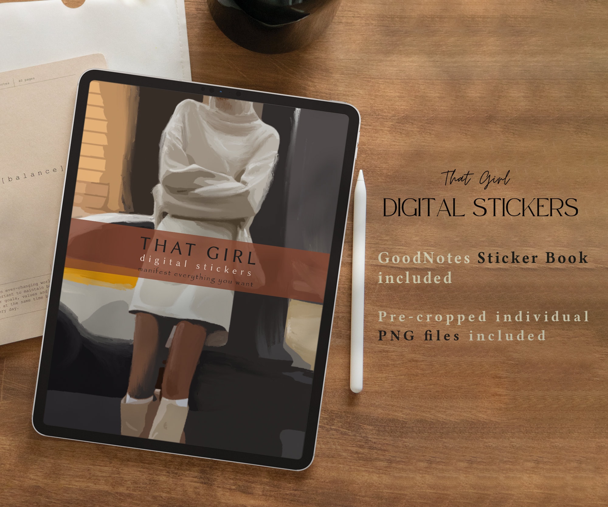 That Girl Aesthetic Digital Stickers, Sticker Book, Spiritual Stickers ...