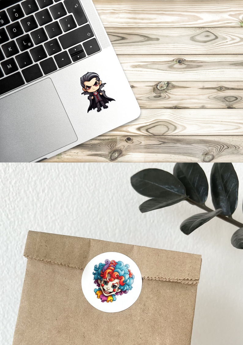 Spooky Horror PNG Sticker Bundle - Digital Printable Clipart Set With ...