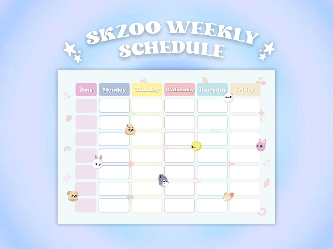 SKZOO Weekly Schedule - Etsy