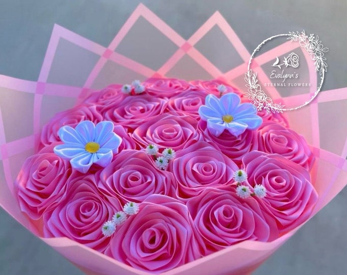 Eternal Roses Bouquet With Daisies, Eternal Roses, Eternal Flowers ...
