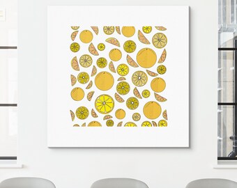 Lemon Print Bright Wall Art Kitchen Print Fruit Decor Citrus Print ...