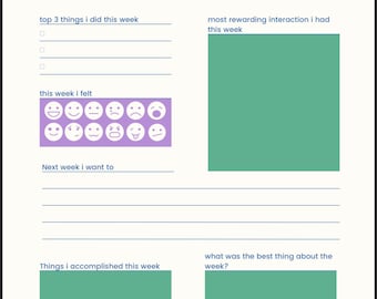 Digital Weekly Check in Template - Etsy