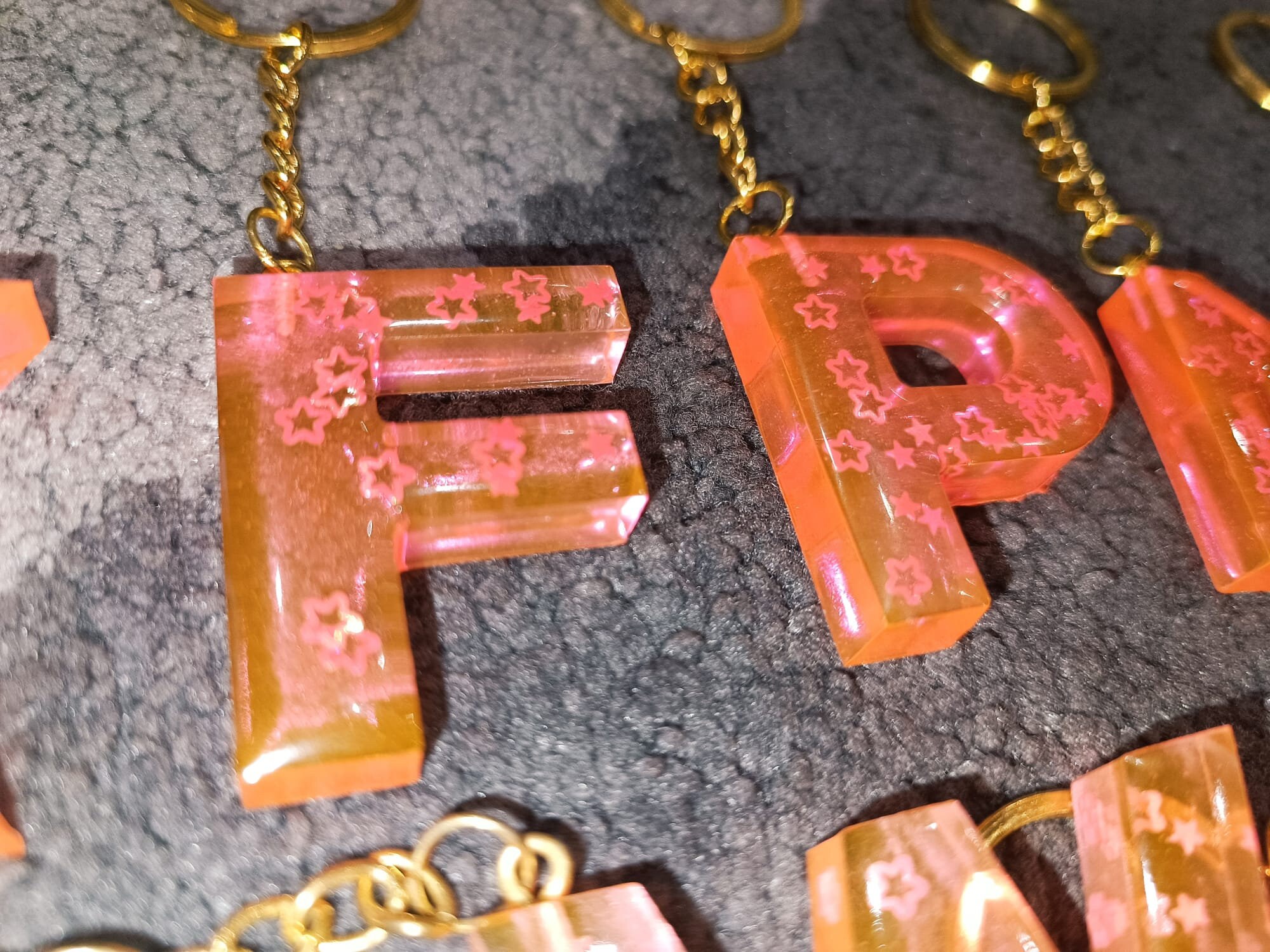 Key Ring Letters of the Alphabet in Resin - Etsy