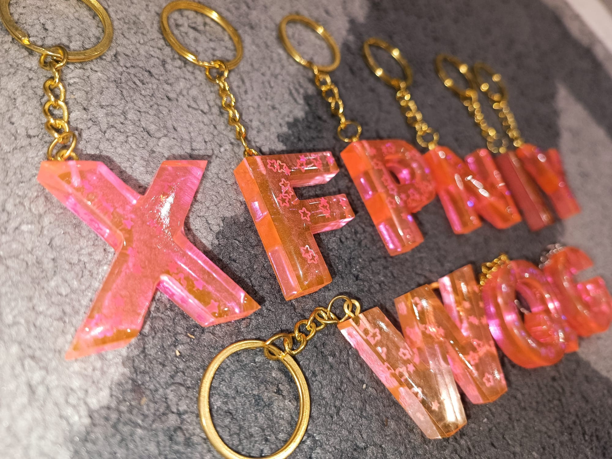 Key Ring Letters of the Alphabet in Resin - Etsy