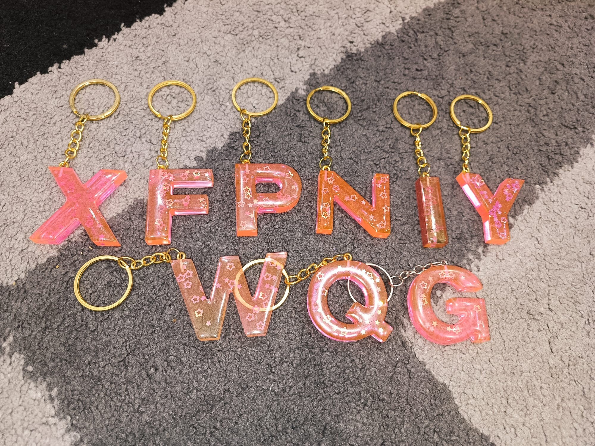Key Ring Letters of the Alphabet in Resin - Etsy
