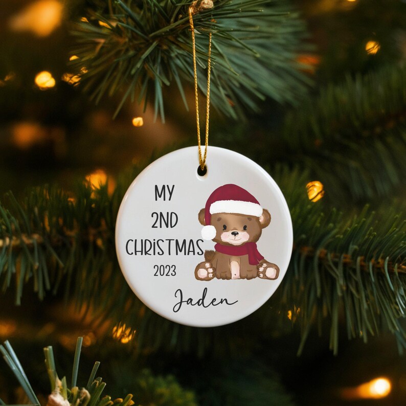 Personalized 2ND Christmas Ornament Boy, Custom Child My Second Xmas ...