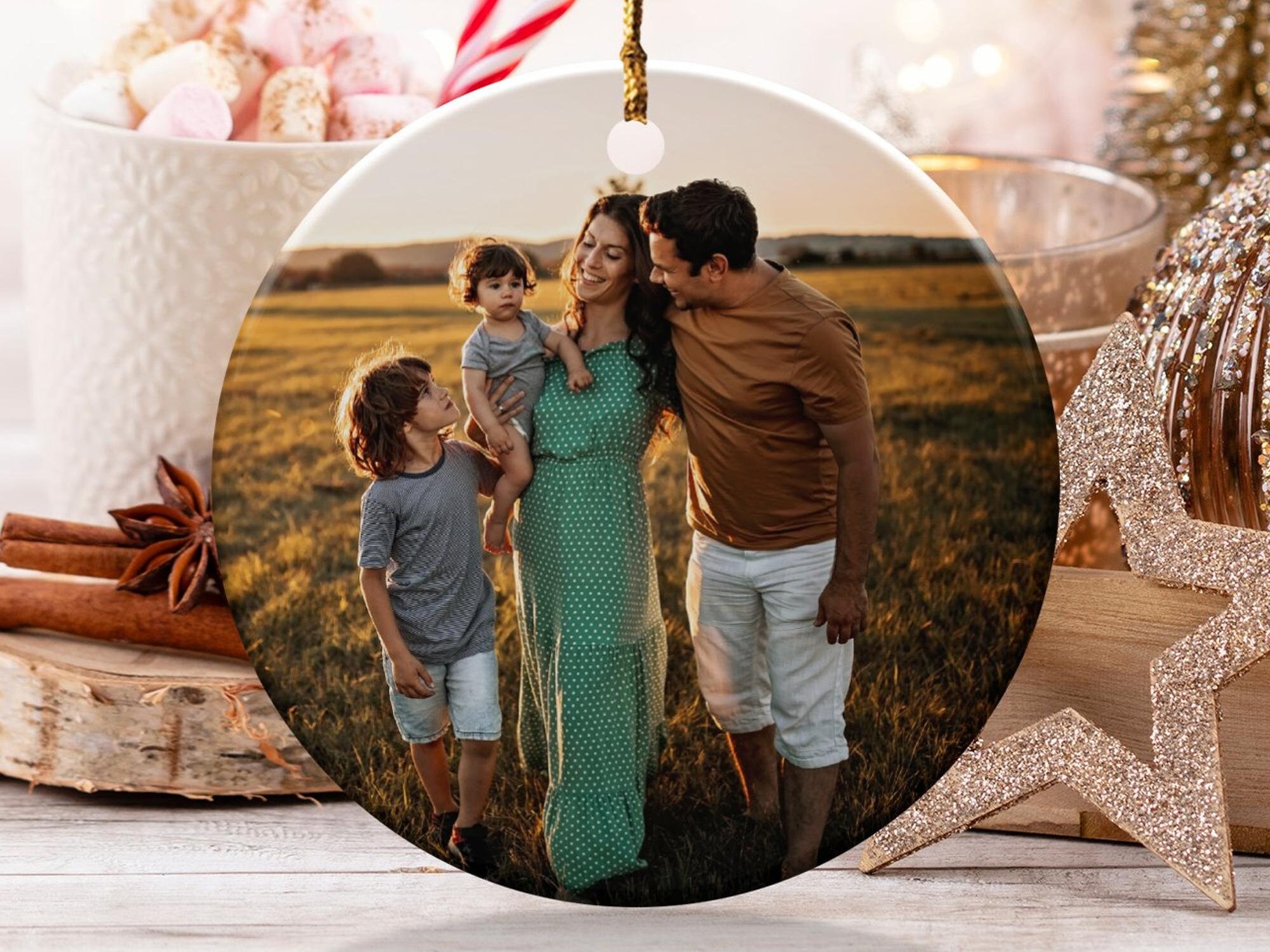 Custom 2 Sided Ceramic Photo Ornament, Family Picture Double Sided ...