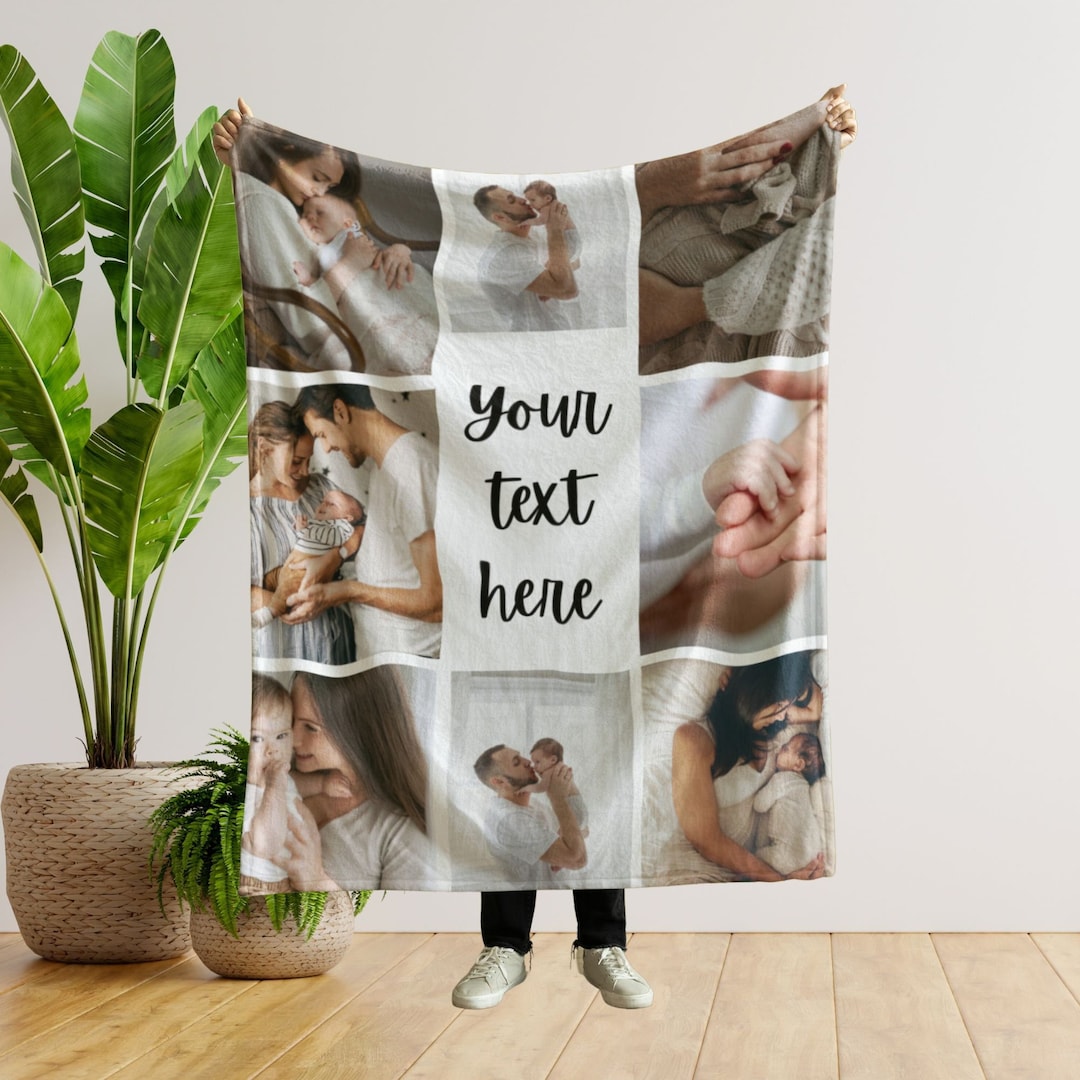 Custom 50x60 Collage Blanket, 60x80 Personalized Family Photo Blanket ...