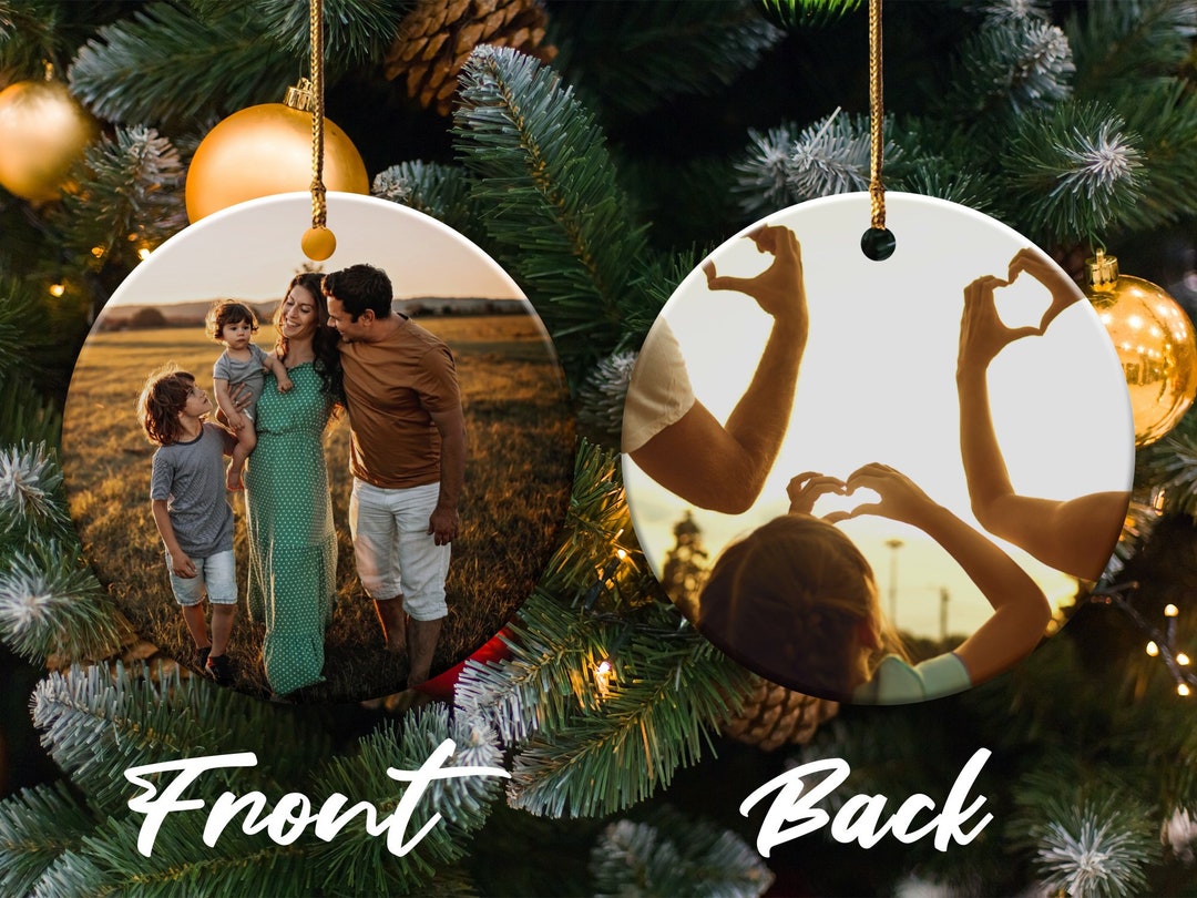 Custom 2 Sided Ceramic Photo Ornament, Family Picture Double Sided ...