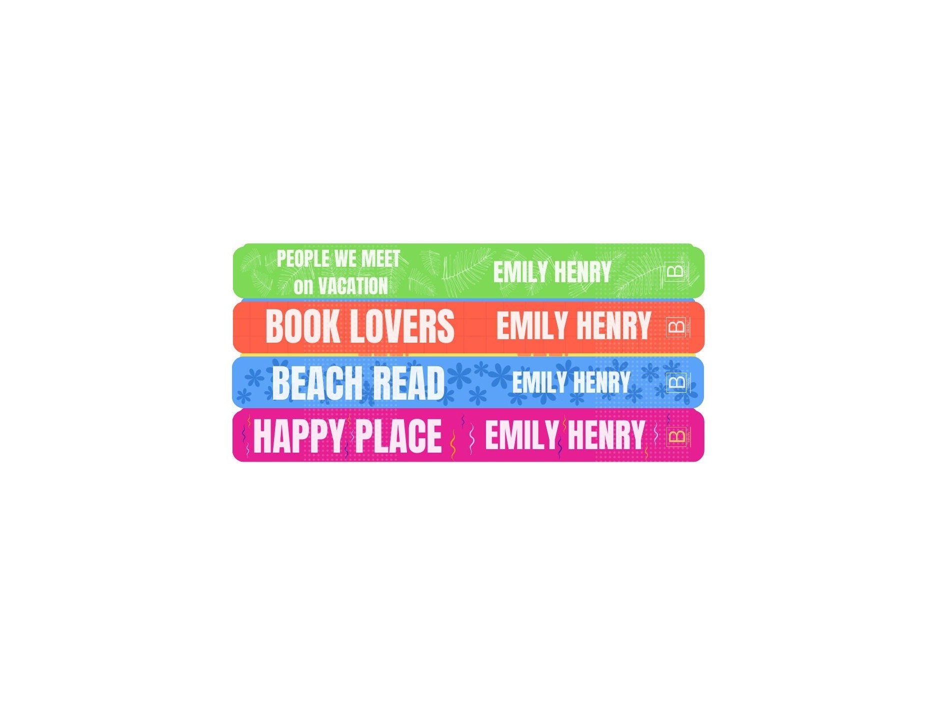 Emily Henry Book Spine Digital Art Print, Beach Read, Book Lovers ...