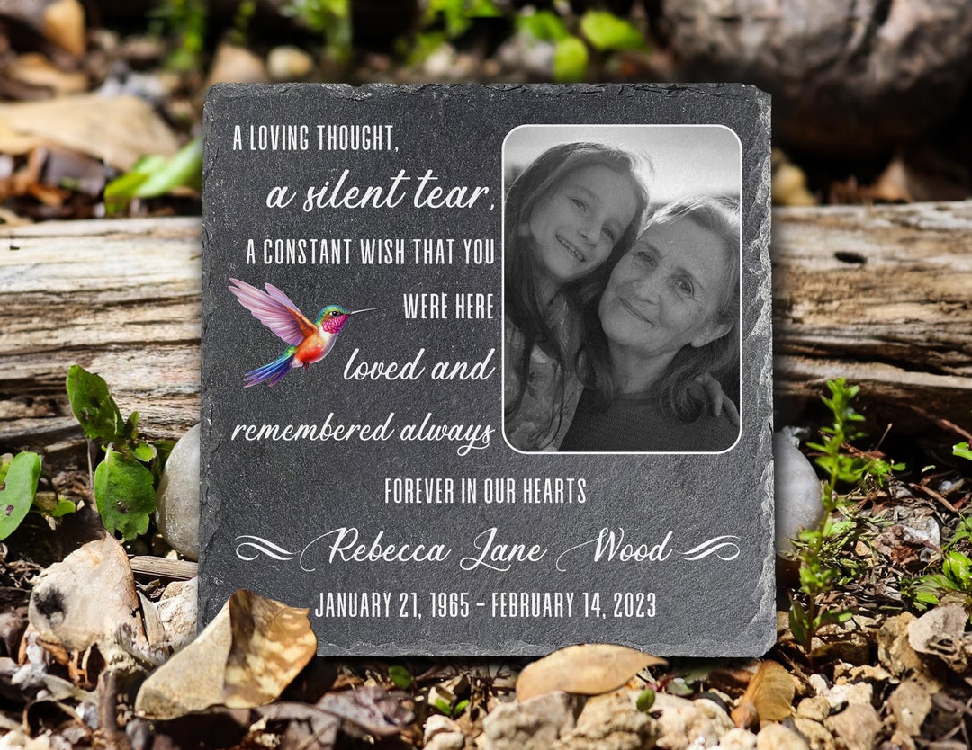 Personalized Memorial Stone With Poem Slate Grave Marker - Etsy