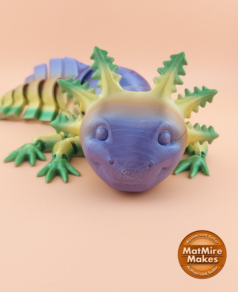Flexible Axolotl 3D Printed Cute Amphibian Squishy Desk - Etsy