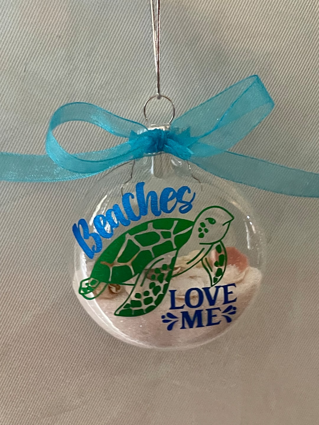 Beachy Christmas Ornmanet- Beach-themed Christmas Ornament- Turtle ...