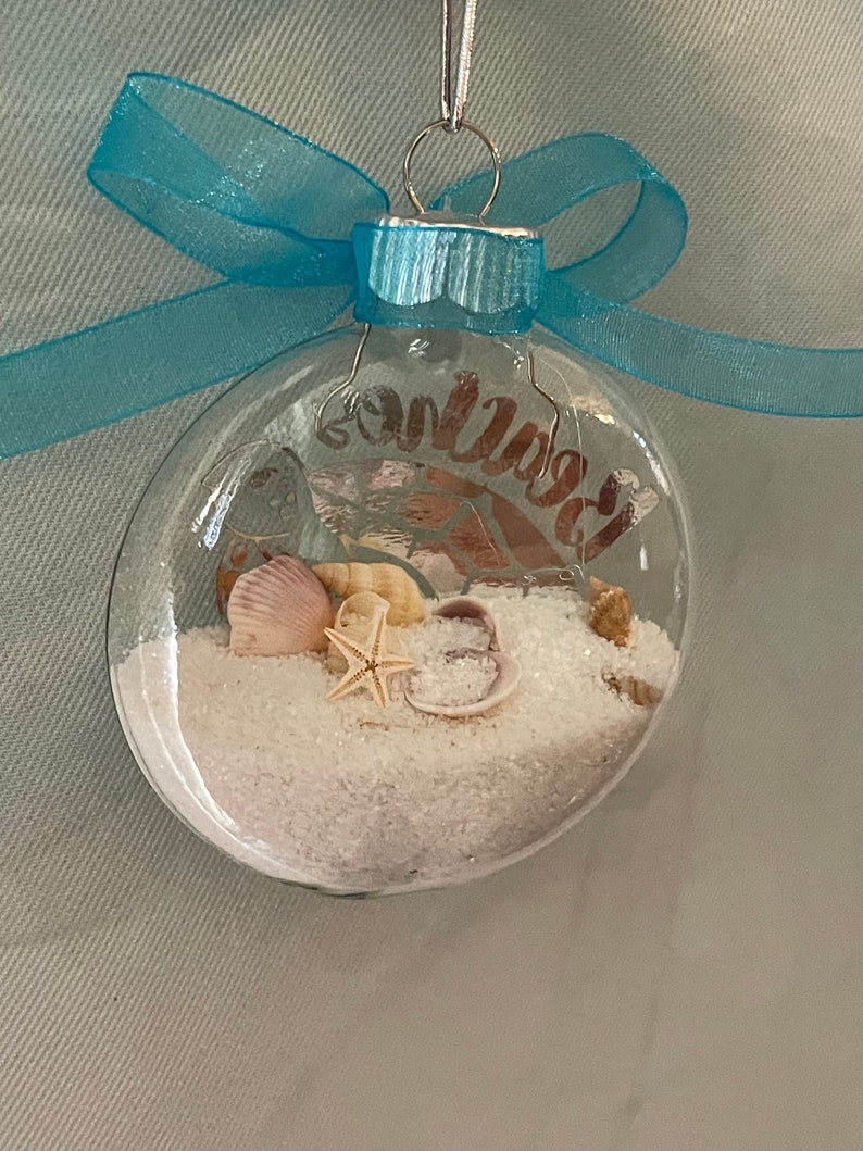 Beachy Christmas Ornmanet- Beach-themed Christmas Ornament- Turtle ...