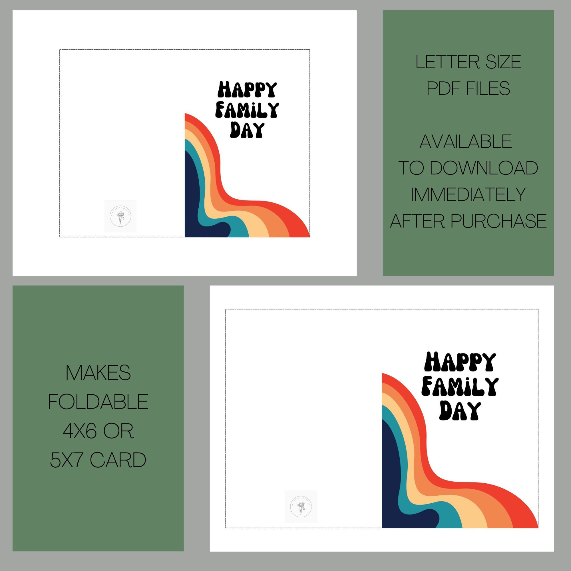 Happy Family Day Printable Card, Instant Download - Etsy
