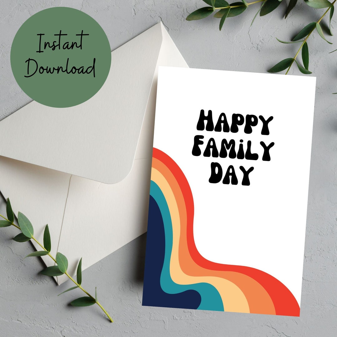 Happy Family Day Printable Card, Instant Download - Etsy