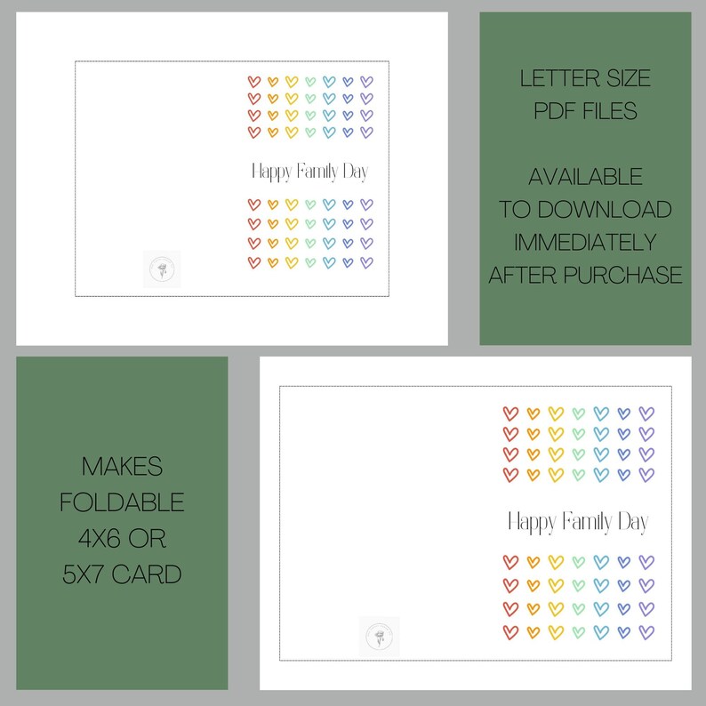 Happy Family Day Printable Card, Instant Download - Etsy