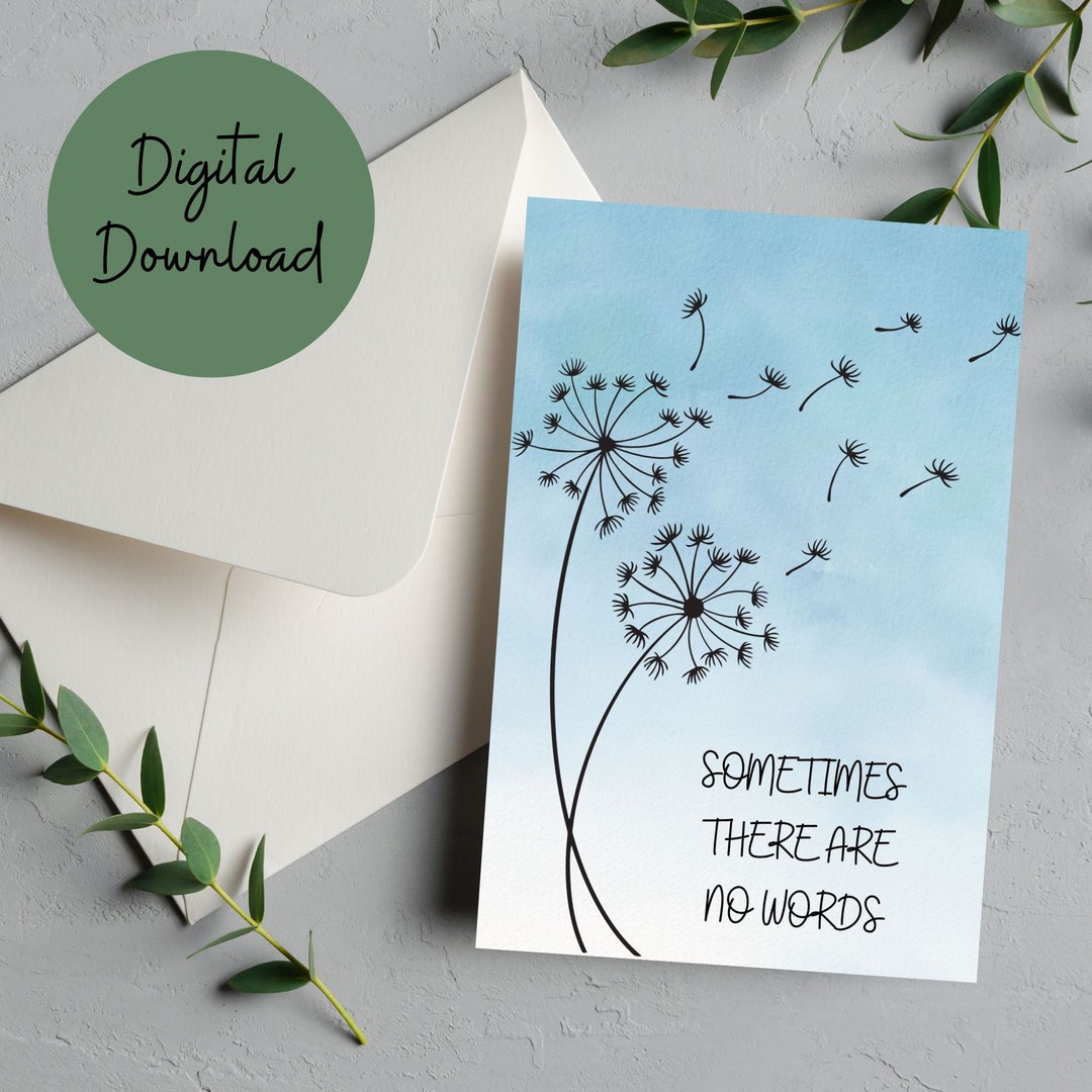 Sometimes There Are No Words Printable Card, Instant Download - Etsy