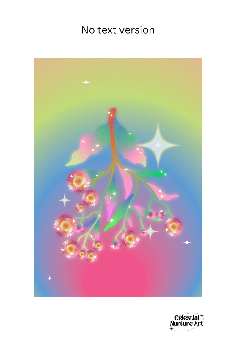 Be Gentle With Yourself Floral Gradient Poster Sparkle Wall - Etsy