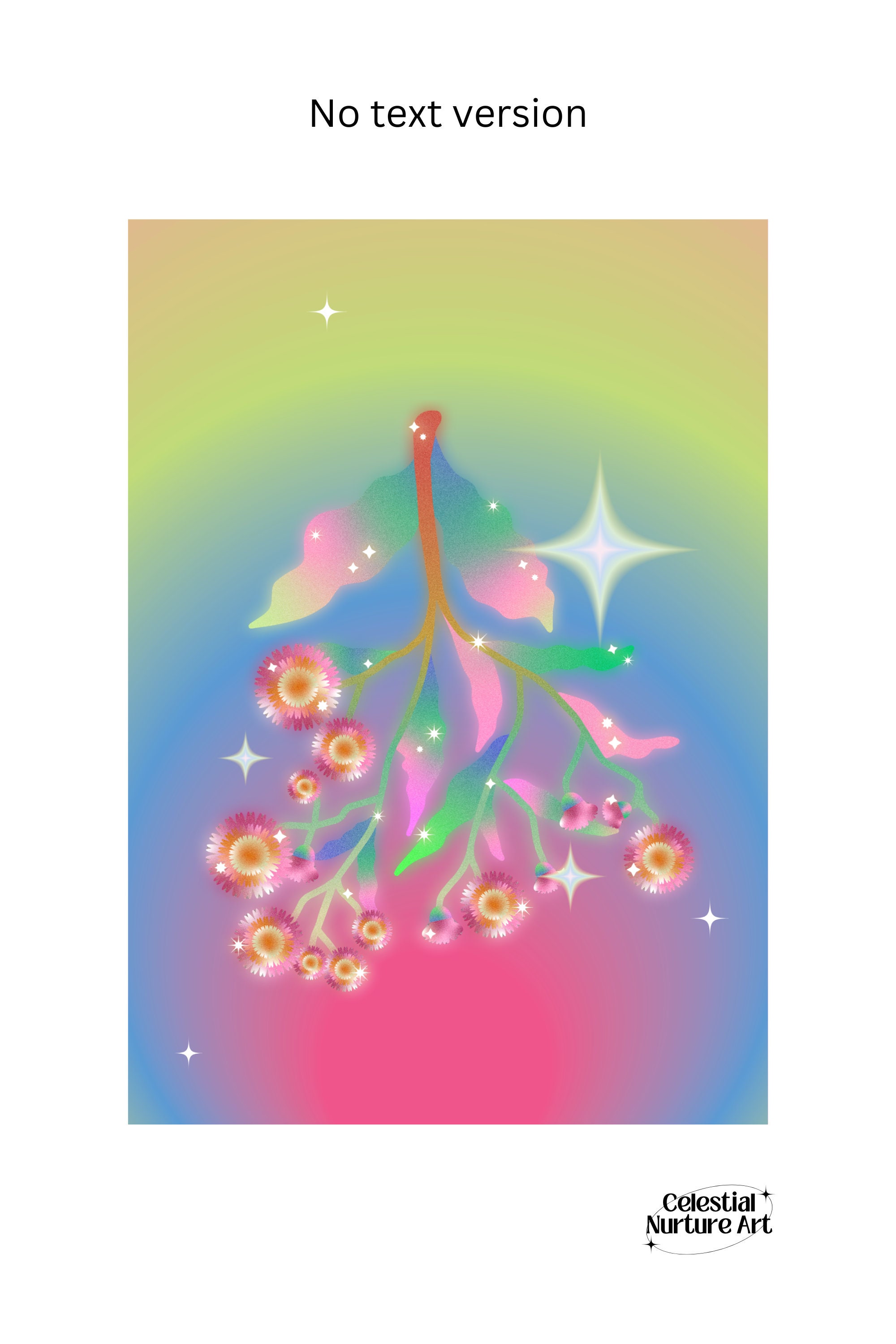 Be Gentle With Yourself Floral Gradient Poster Sparkle Wall - Etsy