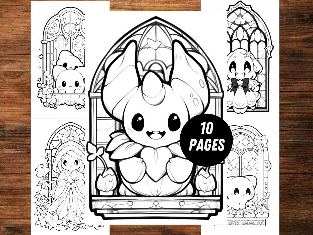 Kawaii Super Cute Halloween Coloring Book Kid Friendly Kawaii - Etsy