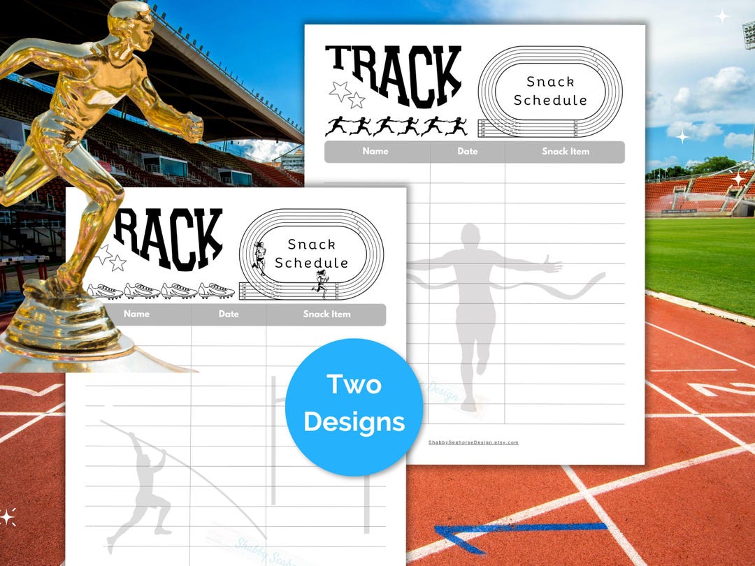 Track & Field Snack Schedule Sign up Sheet (printable) - Etsy