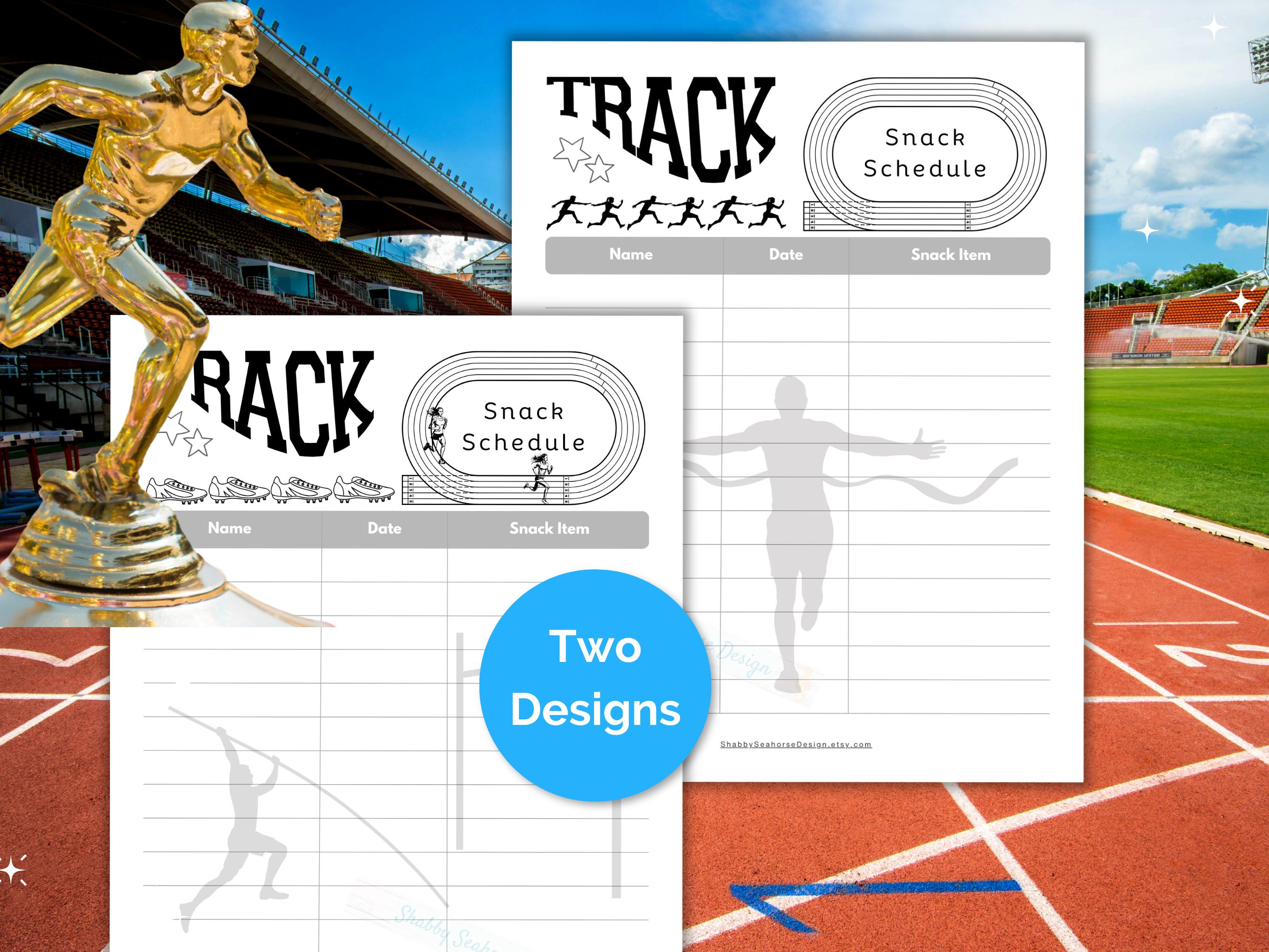 Track & Field Snack Schedule Sign up Sheet (printable) - Etsy
