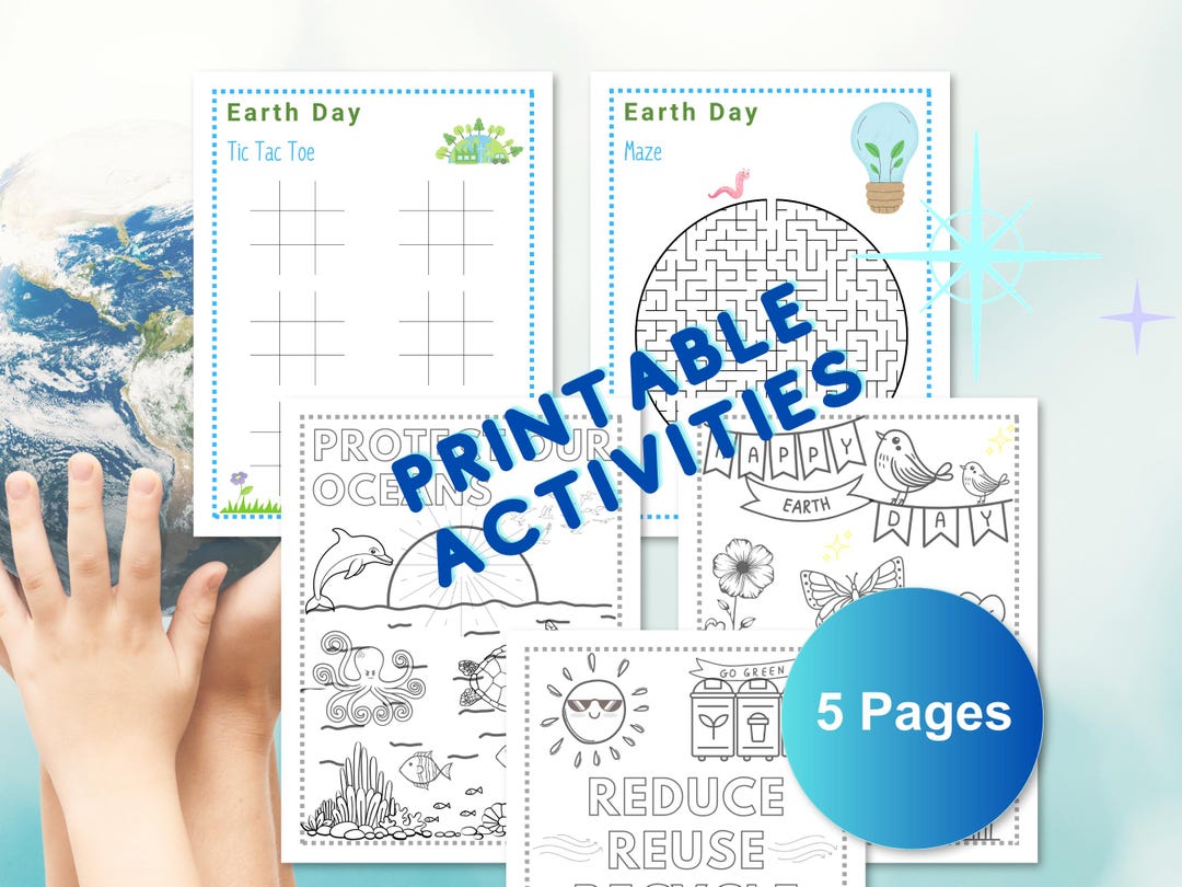 Earth Day Kids Activity Bundle, Printable Kids Games & Activities for ...