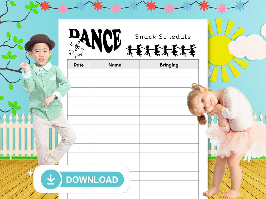 Dance Class Snack Schedule Sign up Sheet (digital Download) - Etsy