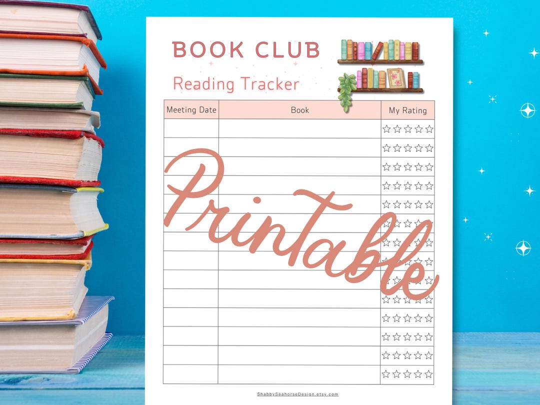 Book Club Reading Tracker: Printable Book List & Log (US Letter Size ...