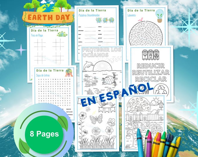 10 Earth Day Coloring Pages in Spanish - Etsy Canada