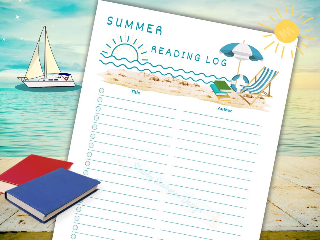 Seaside Summer Reading Log: Printable Book Tracker (US Letter) - Etsy