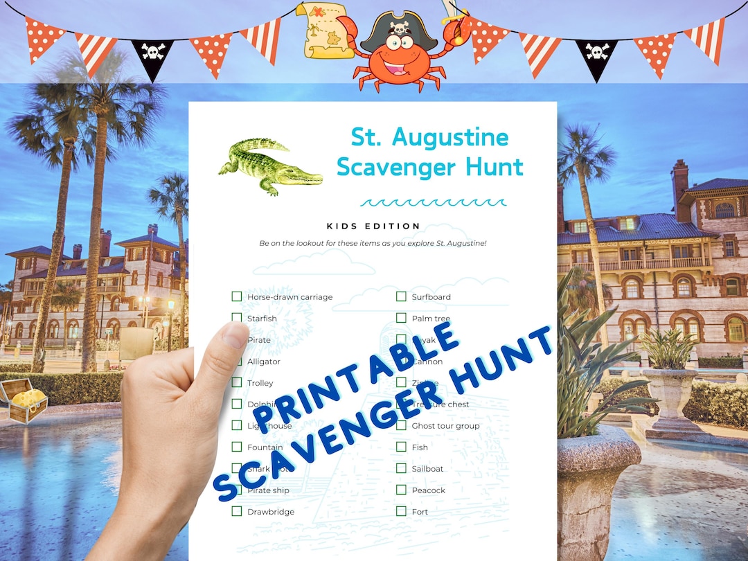 St. Augustine Scavenger Hunt for Kids: City Travel Game (printable) - Etsy