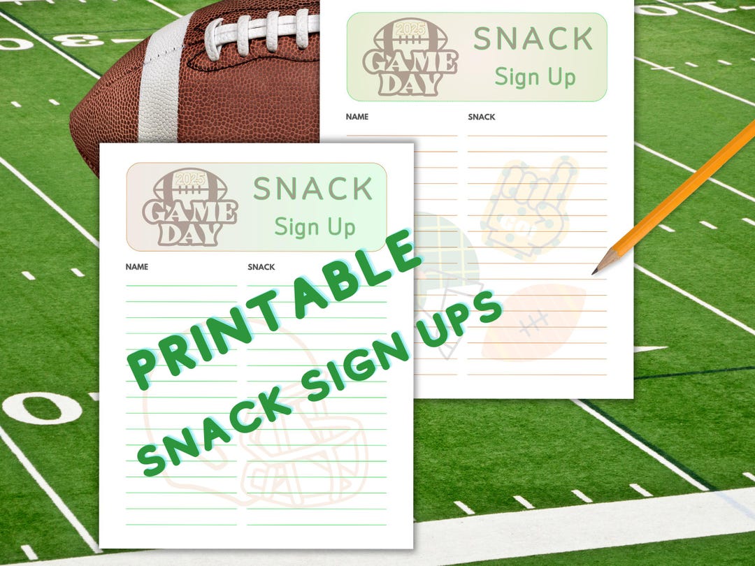 Ultimate Game Day Snack Planner: Football Treat Sign-up Sheet ...