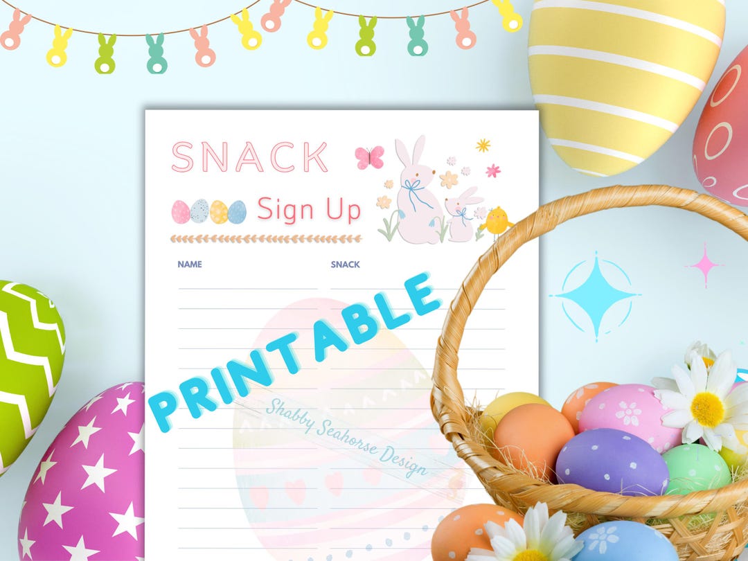 Easter Snack Signup Sheet: Printable Party Sign-up (PDF) - Etsy