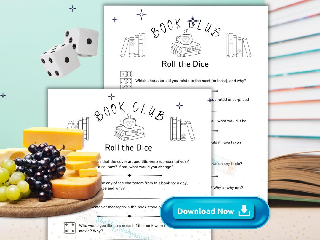 Book Club Game - Roll the Dice, Printable Book Group Discussion ...