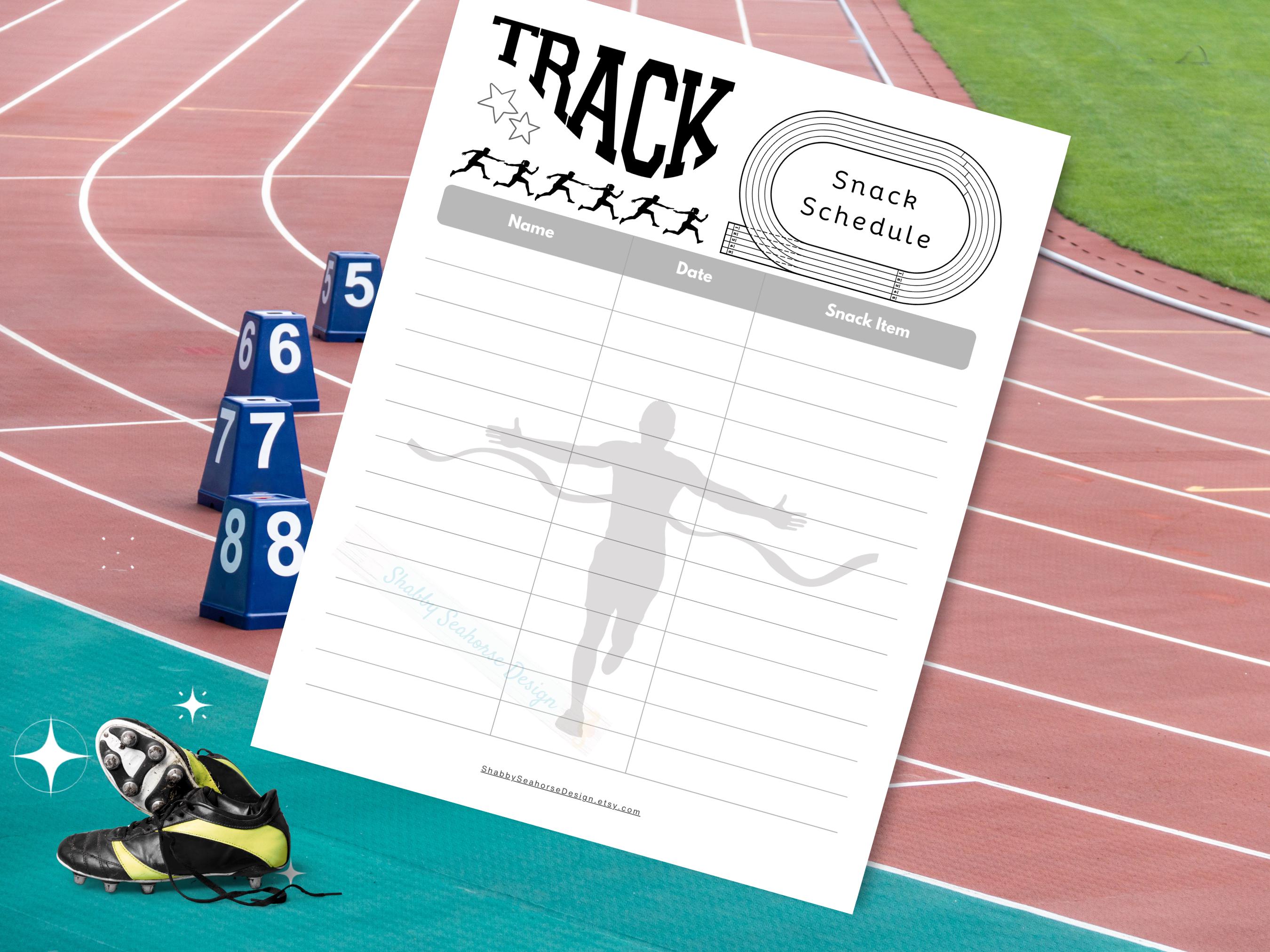 Track & Field Snack Schedule Sign up Sheet (printable) - Etsy