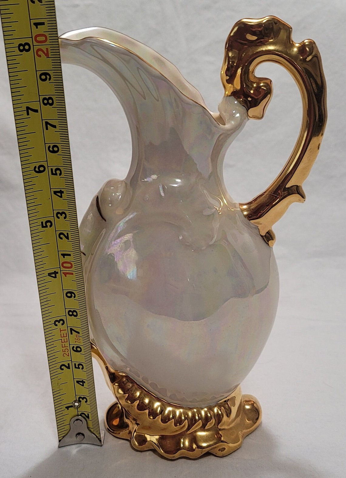 Vintage Limoge Style Iridescent Water Pitcher - Etsy