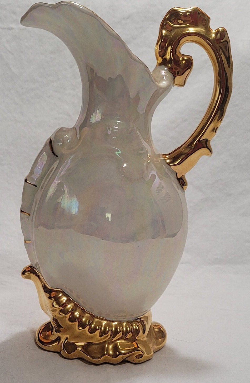 Vintage Limoge Style Iridescent Water Pitcher - Etsy