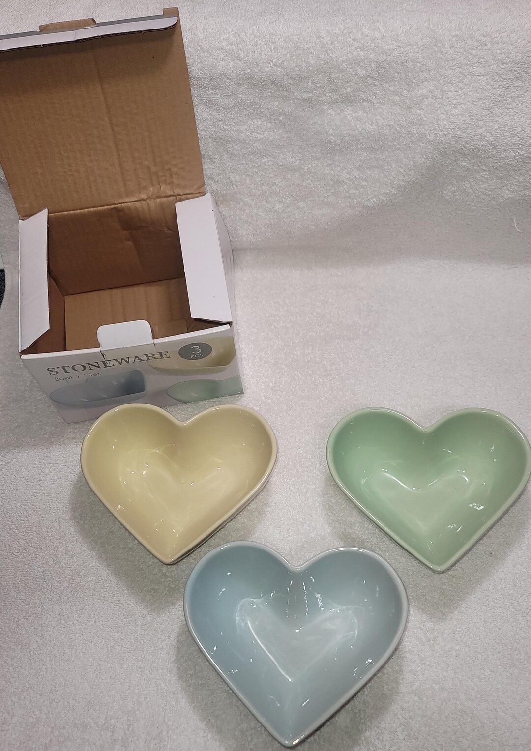 Early Vintage Stoneware Heart Shaped Bowls - Etsy