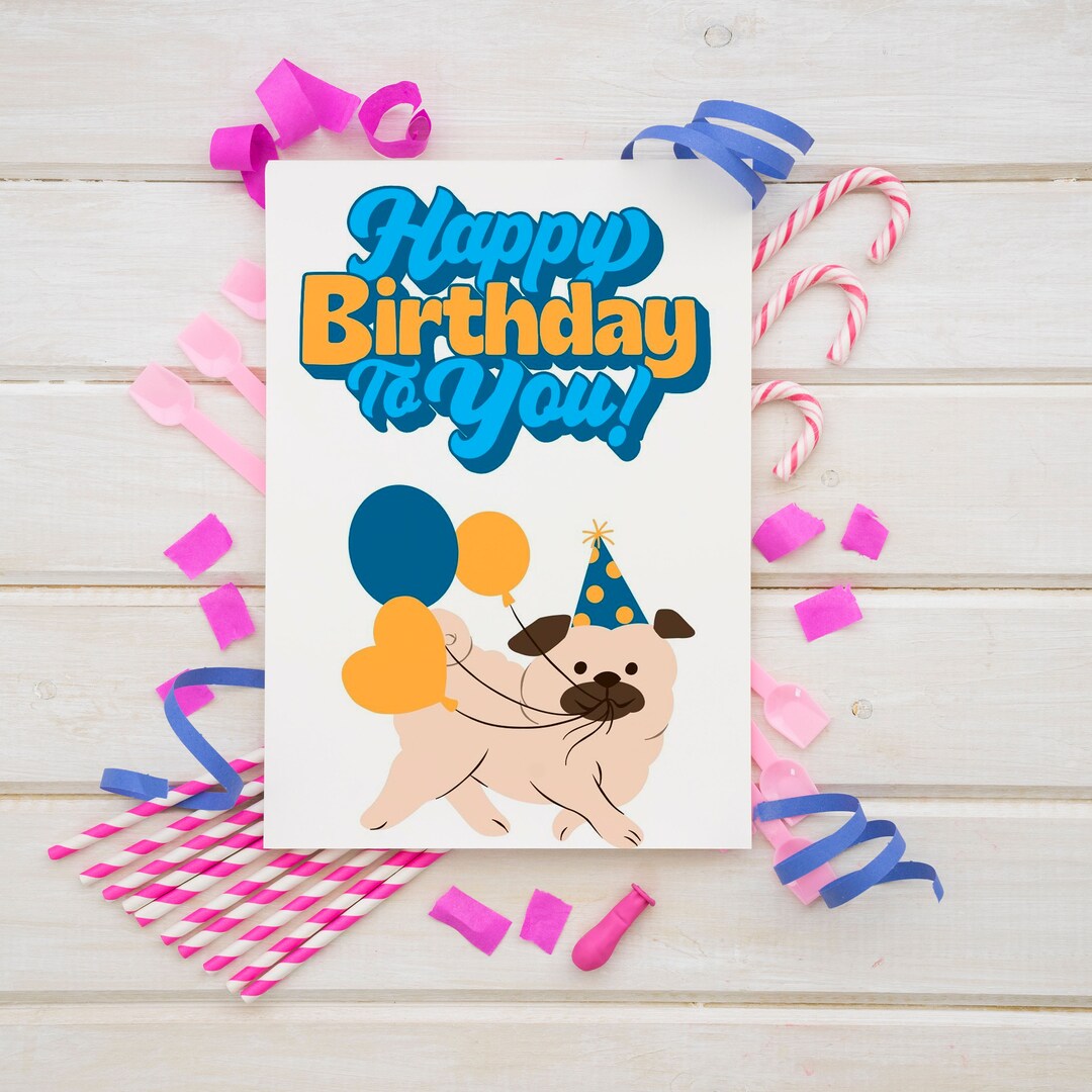 Printable Happy Birthday Card Design, Digital Download PDF, Party ...