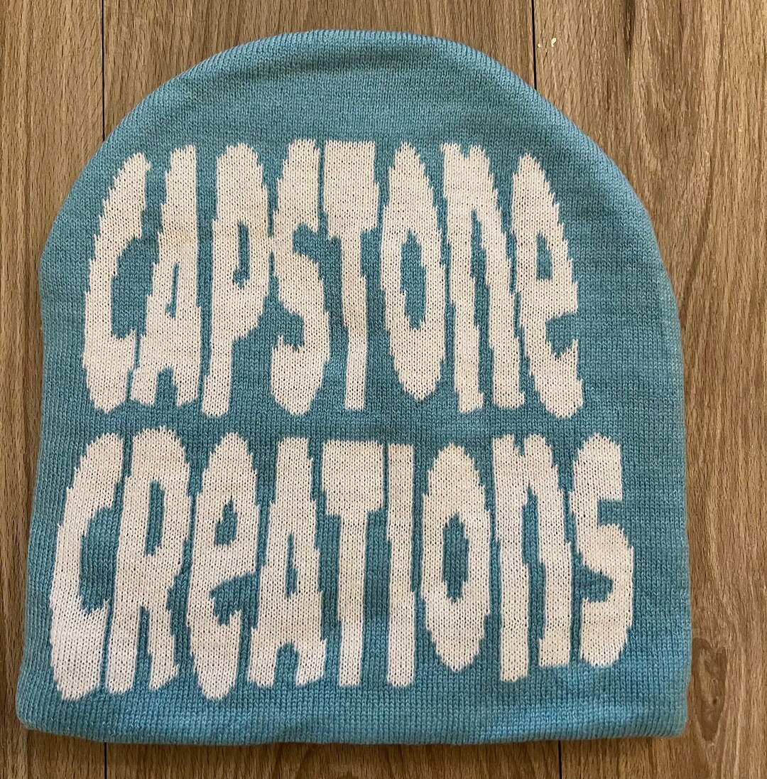 Blue and White Waffle Knit Streetwear Y2K Beanie Unisex - Etsy