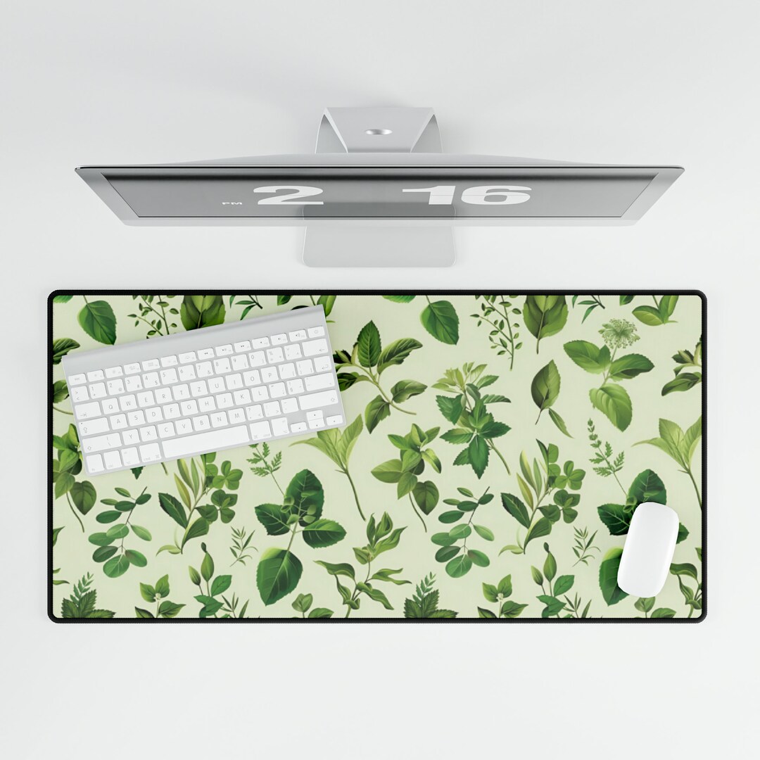 Botanical Herbs Desk Mats, Aesthetic Herbalist Desk Pad, Non-slip Base ...