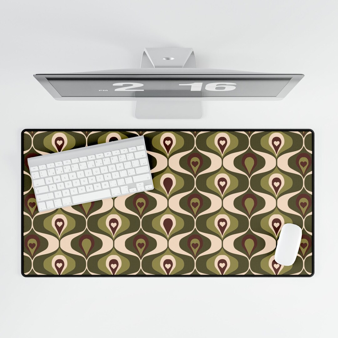 Oval Ogee Vintage Deskmat, Retro 60s Desk Mats, Mid-century Keyboard ...