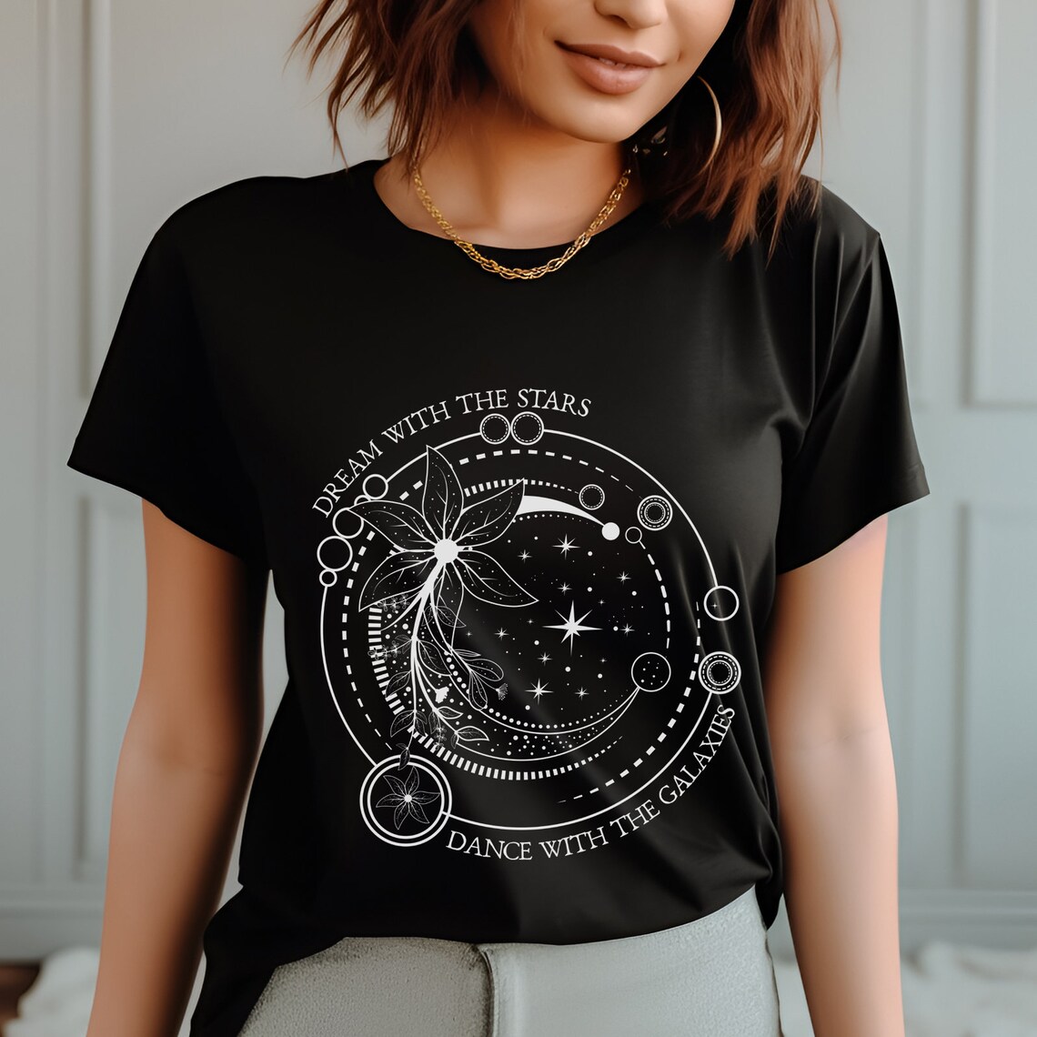 Crescent Moon Phase Tshirt Boho Witchy Spiritual Tee Moon Phase Starry ...