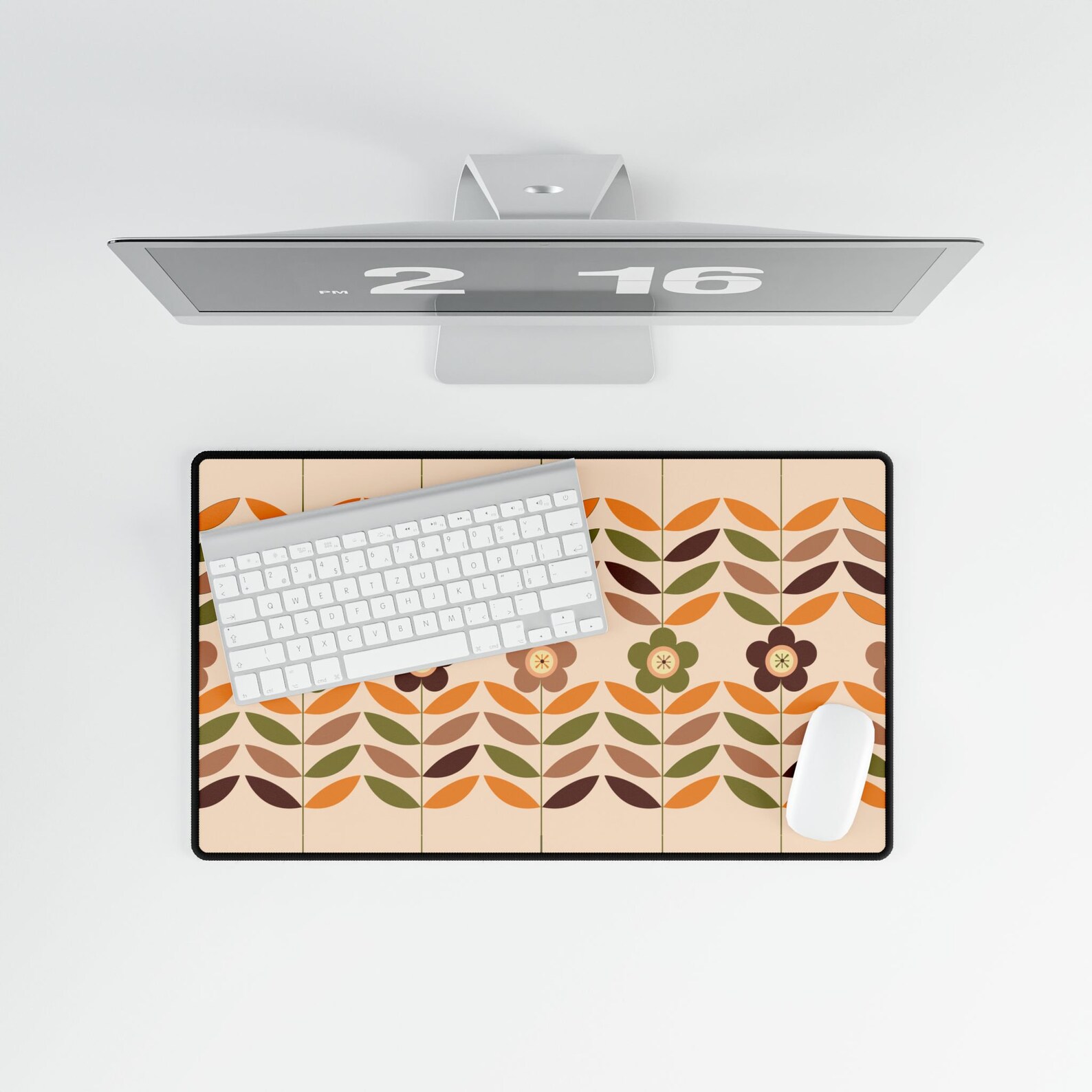 60s Vintage Flowers Deskmat Retro Desk Mats, Mid-century Keyboard Pad ...